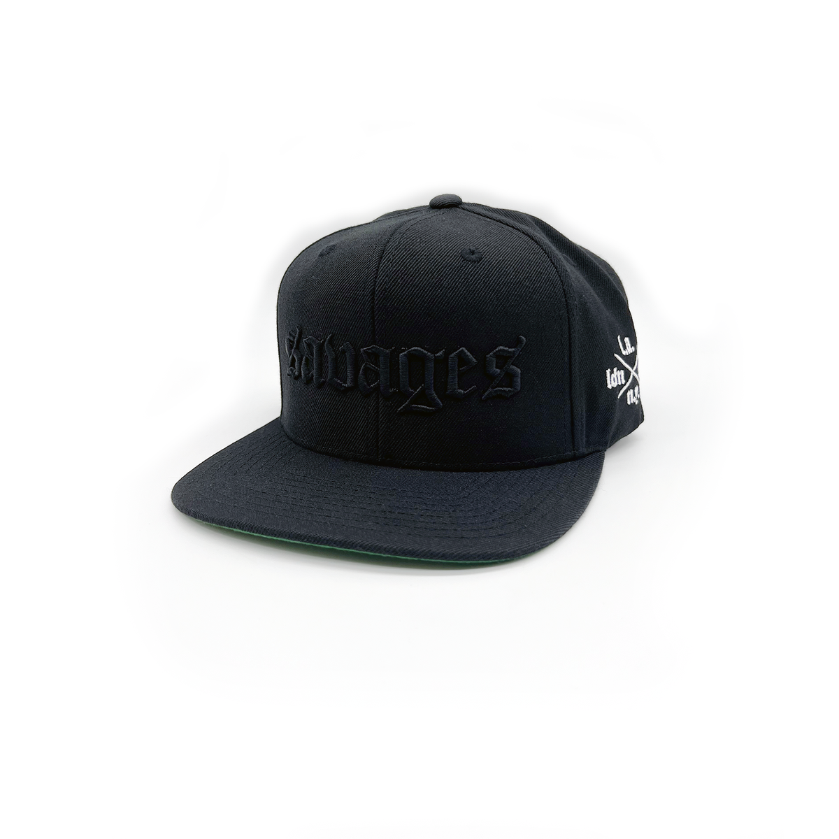 Savages Old English 6 Panel Snapback - Black on Black – Savage Lifestyle™